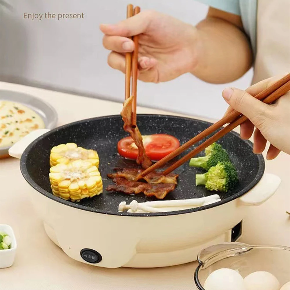 220V-Multifunction-Electric-Frying-Pan-Skillet-Non-Sticky-Grill-Fry ...