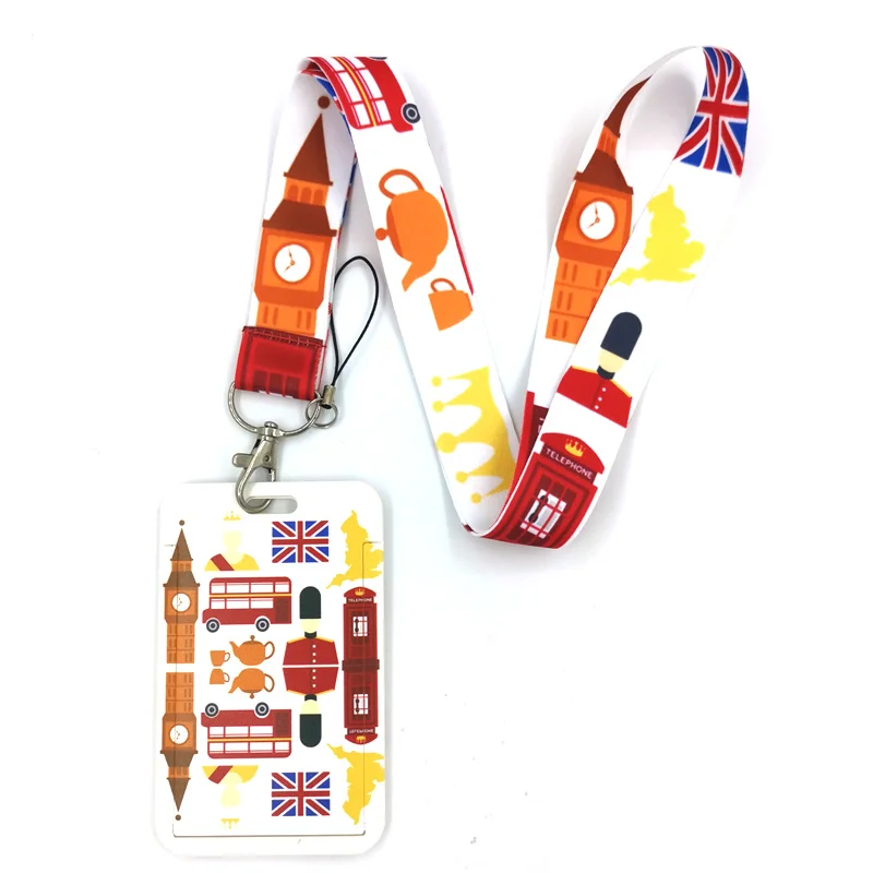 British-Bus-England-style-Anime-Lanyards-Badge-Holder-ID-Card-Lanyards ...