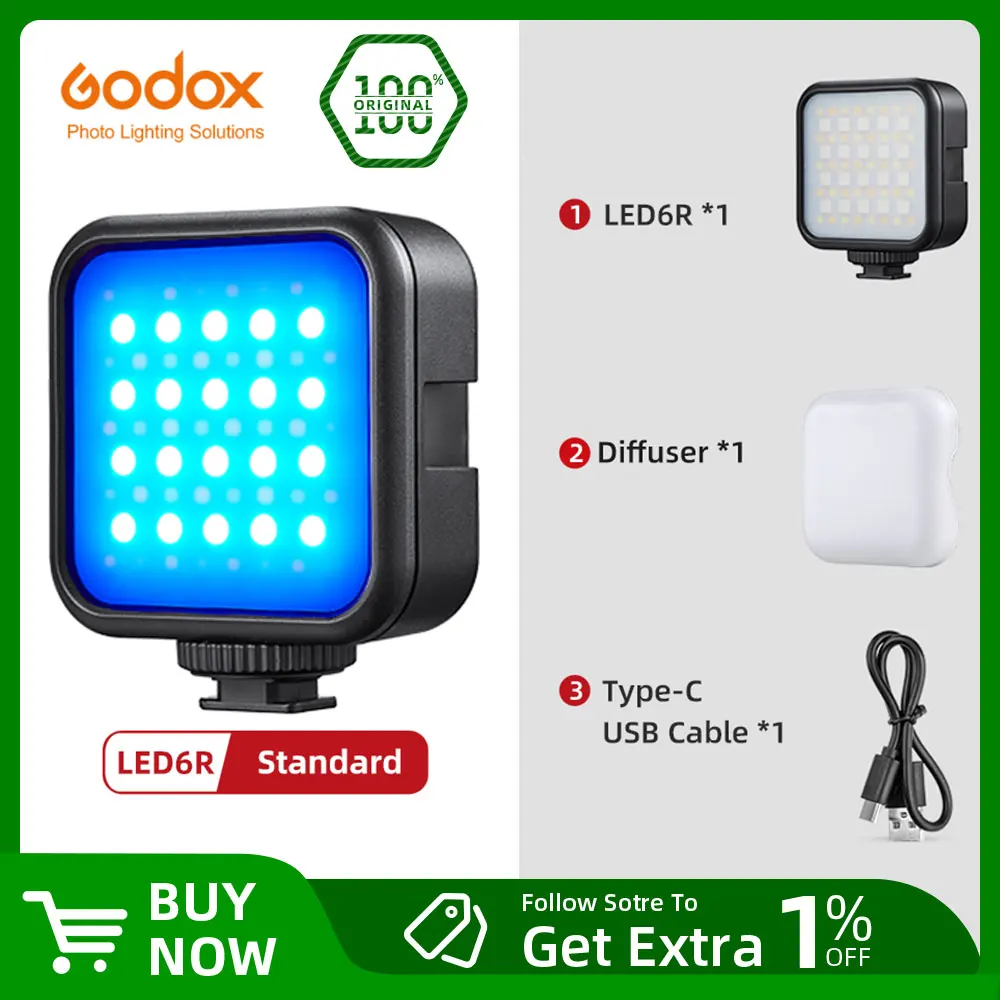Godox-LED-6R-RGB-Video-Light-Dimmable-0-360-Full-Color-3200K-6500K-13 ...