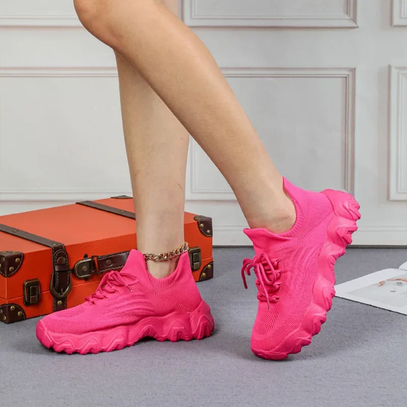 Spring-Summer-Women-s-Casual-Shoes-Platform-Breathable-Knitted-Sneakers ...