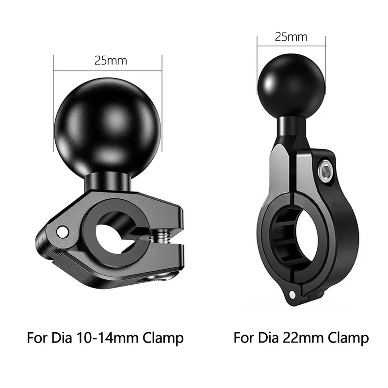 1 inch Ball Head Mount Adapter Motorcycle Bicycle Handle Bar Clip Clamp ...