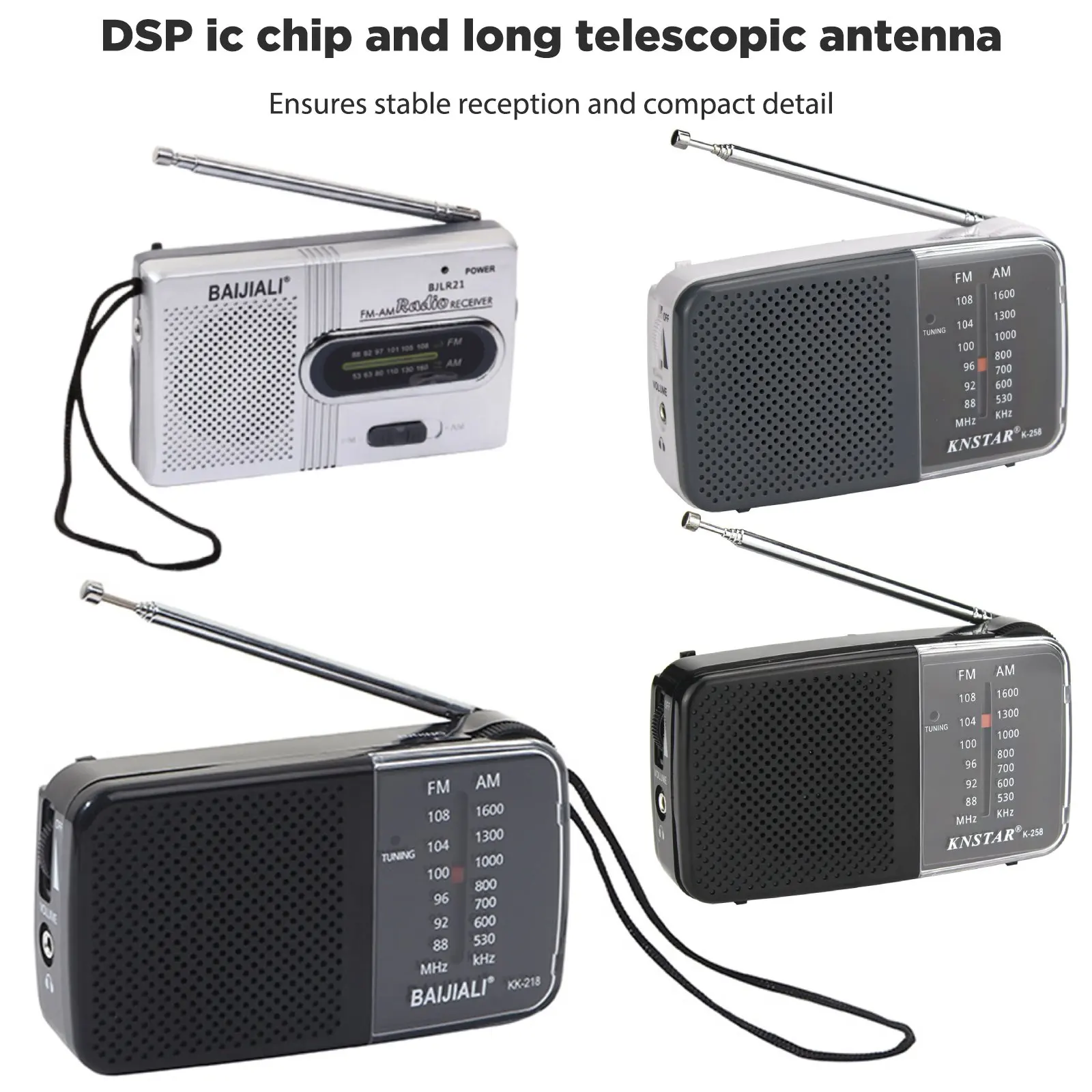 Mini Portable Vintage Radios Rechargeable Full-wave Band Outdoor ...