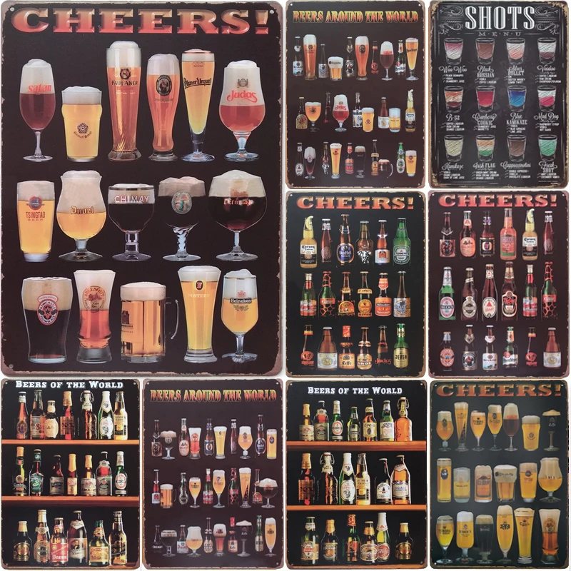 Beer-Cheers-Metal-Vintage-Sign-Tin-Painting-Poster-for-Living-Room-Home ...