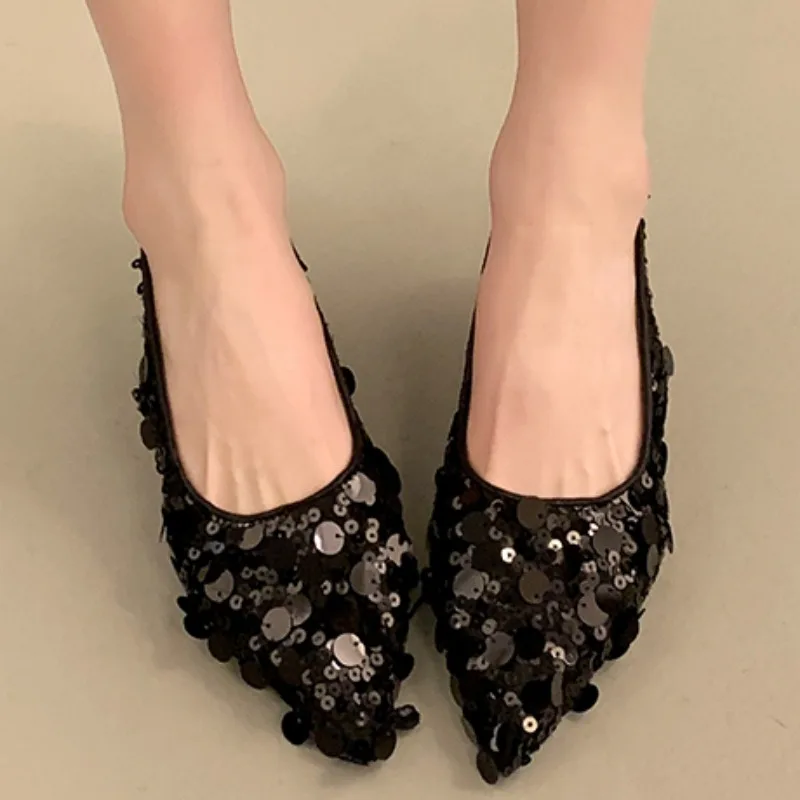 2024Ladies-Summer-New-Fashion-Sequin-Designer-Womens-Shoes-Sexy-Pointed ...