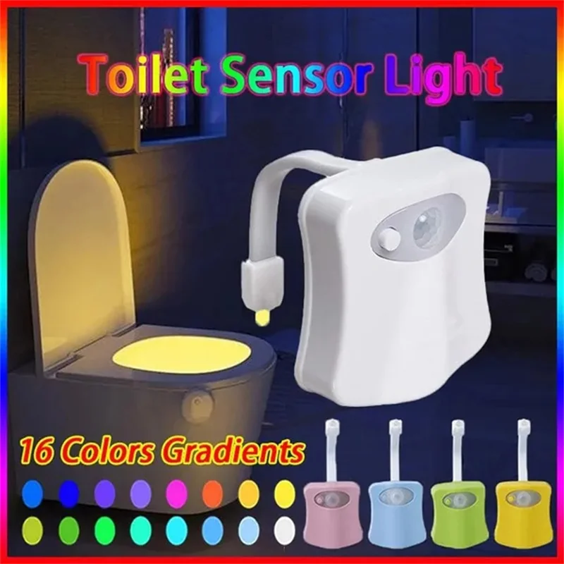 New-8-16-Colors-Smart-Motion-Sensor-Automatic-Toilet-Night-Light ...