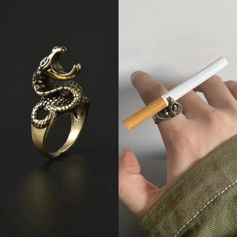 Retro-Personality-Men-s-Golden-Dragon-Clip-Cigarette-Ring-Cigarette ...