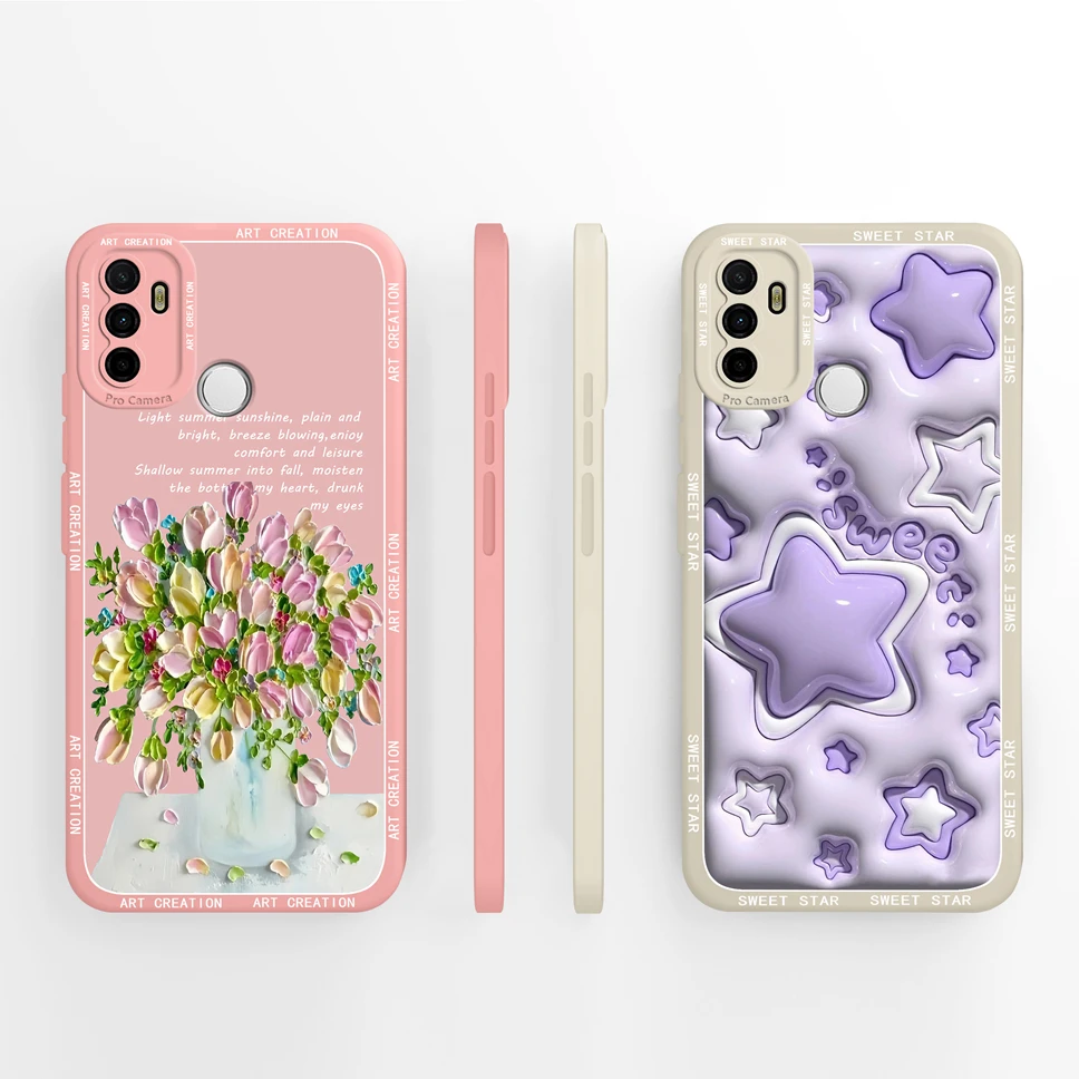 Case For OPPO A53 A53S Art Creation Soft Liquid Silicone Painted Anti ...