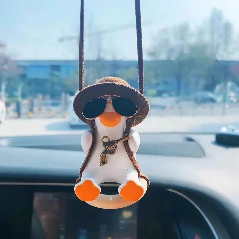 DIY-Cute-Duck-Car-Accessories-Autumn-Rearview-Mirror-Hanging-Ornament ...