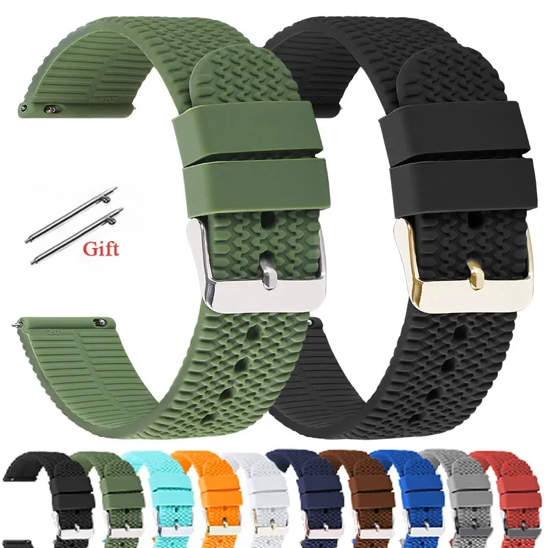 18mm-20mm-22mm-24mm-Silicone-Watch-Strap-for-Men-Women-Waterproof ...