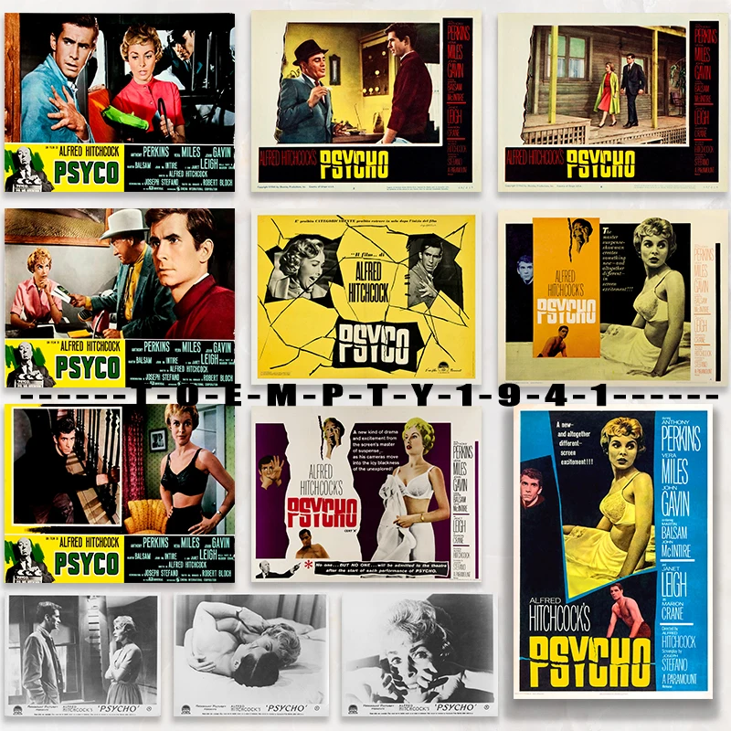 Classic Horror Movie PSYCHO 1960 Covers Poster Canvas Printing PSYCHO ...