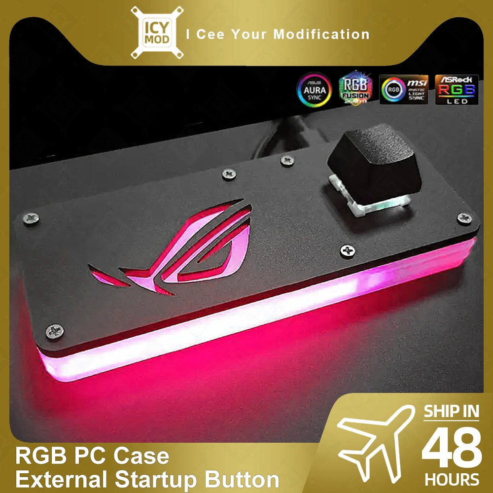 ROG-PC-External-Startup-Button-5V3pin-ARGB-Acrylic-Startup-Button-AURA ...