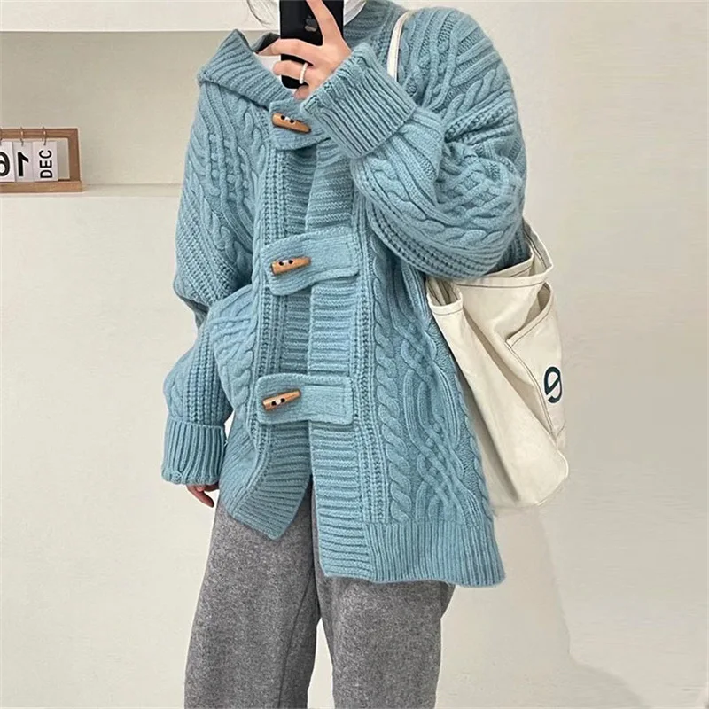 Large-size-thickened-knitted-cardigan-sweater-for-women-loose-lazy ...