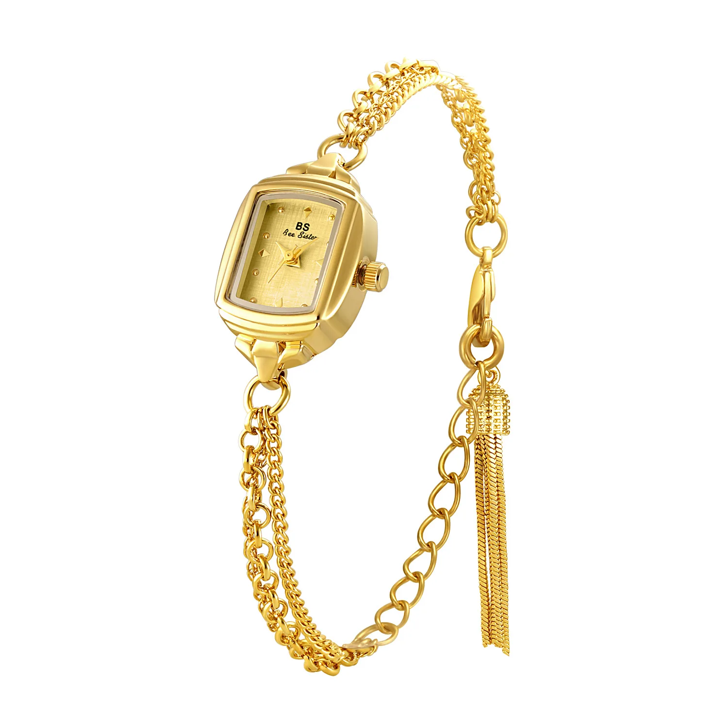 New Luxury Elegant Gold Bracelet Watches For Women Fashion Small Chain ...