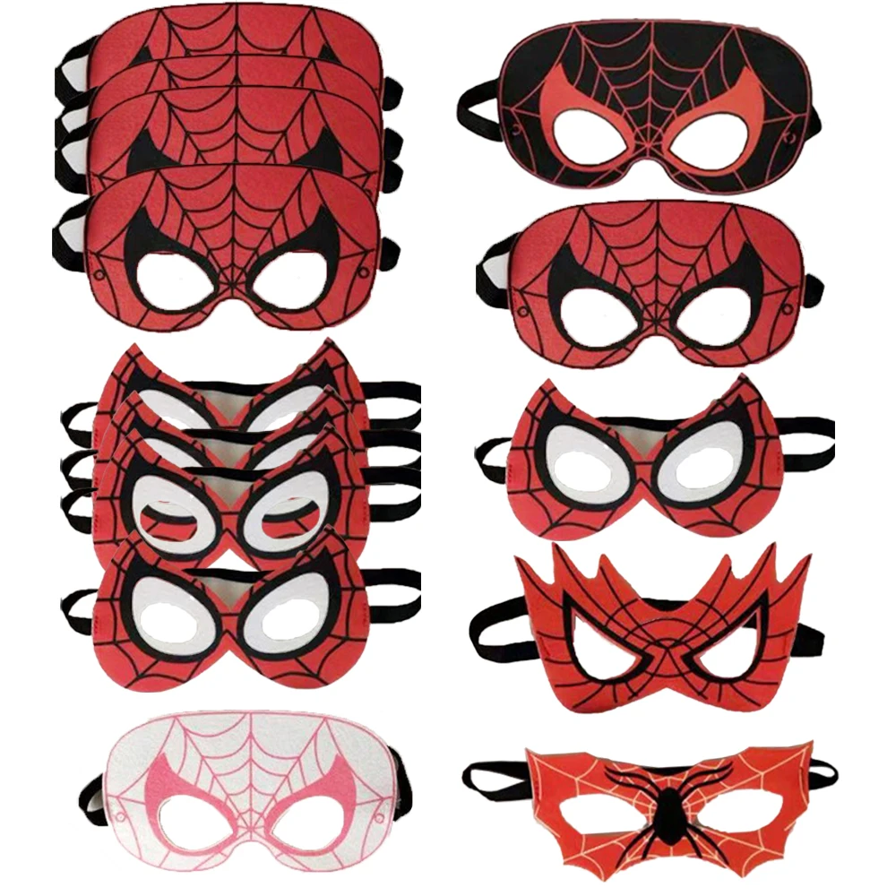 6Pcs Spider-Man Mask Superhero Cosplay Props Spiderman Mask Felt ...