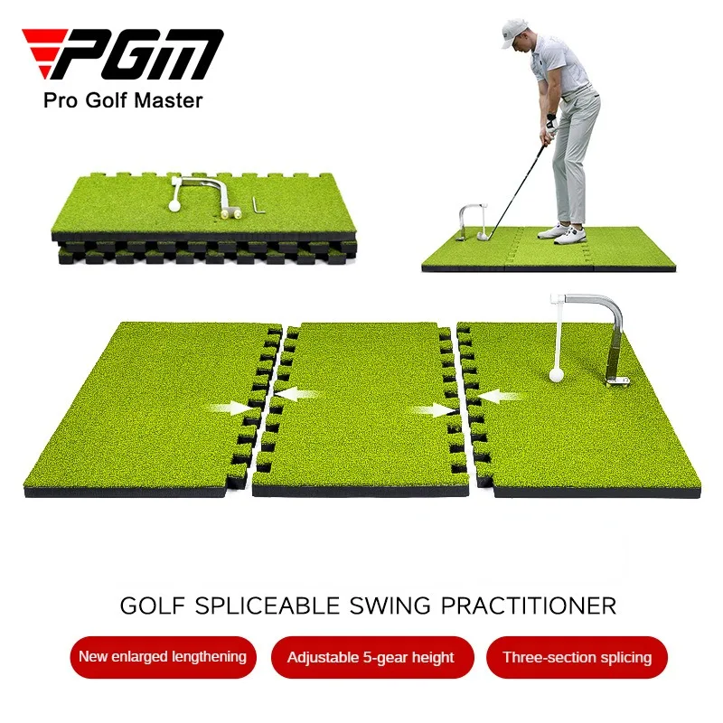 PGM Golf Swing Practitioner Spliced Strike Mat with 360 ° Rotation and ...