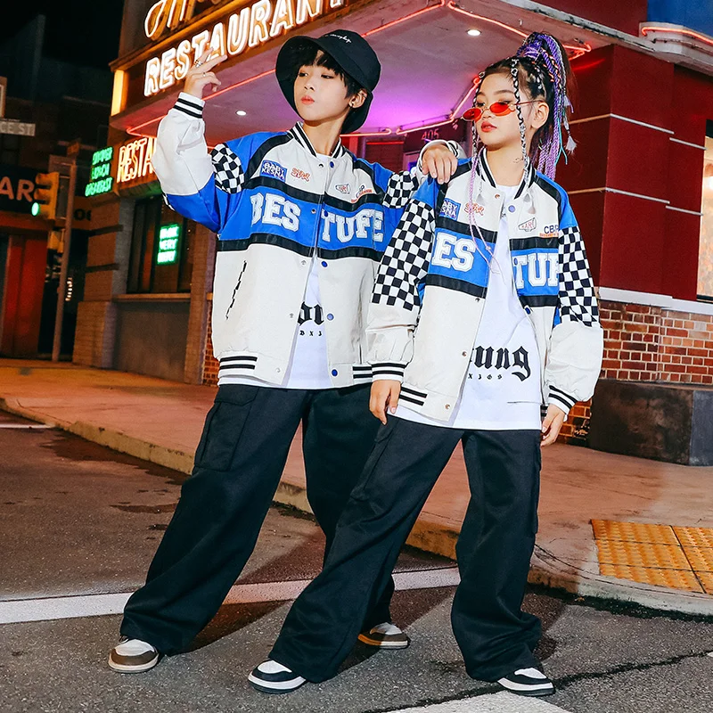 Kids Teenage Kpop Outfits Jazz Dance Costume Recital Clothes Motocycle ...