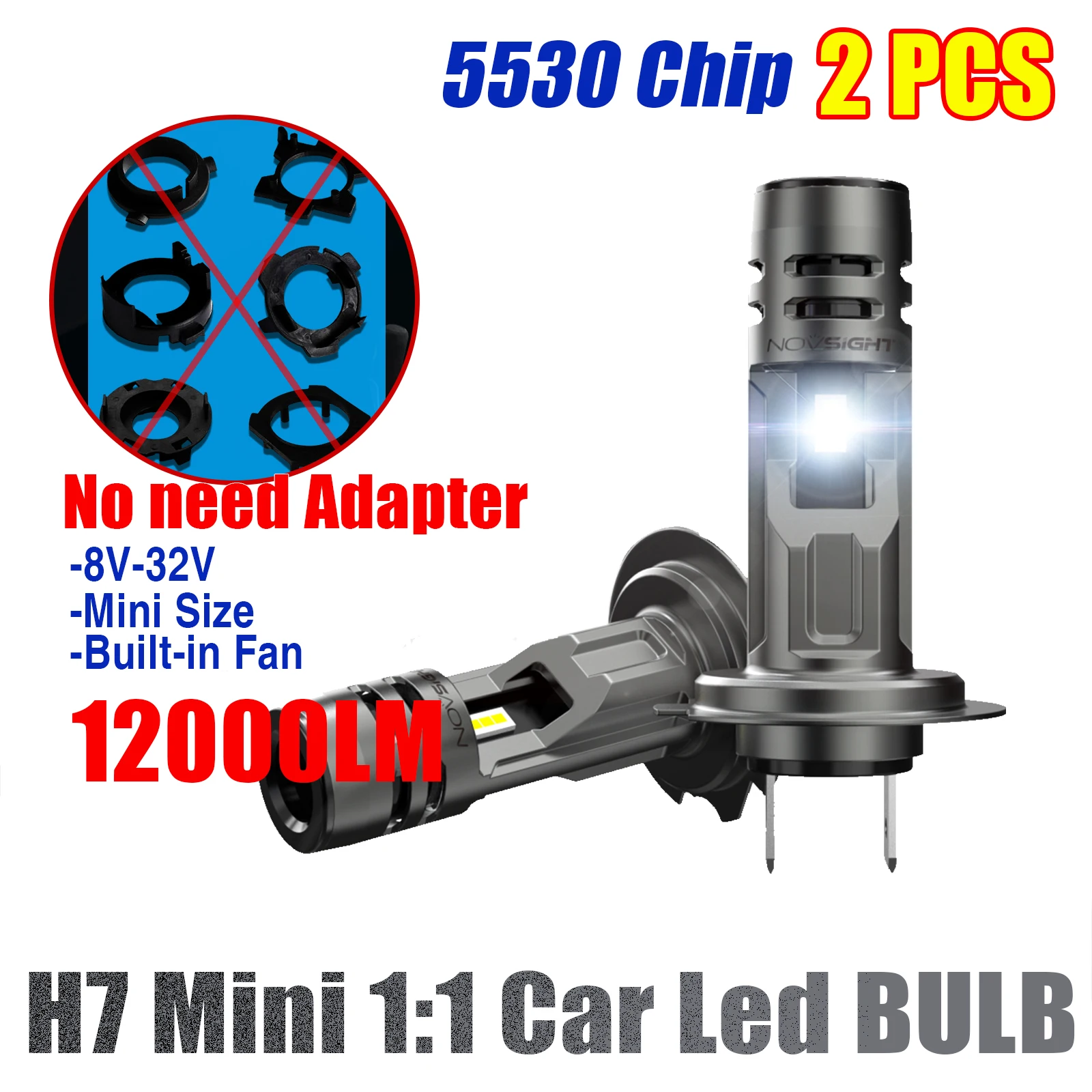 NOVSIGHT-MINI-1-1-NO-Adapter-H7-Led-Car-Headlight-Headlamp-Automobile ...