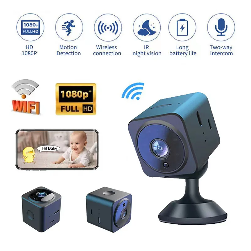 Smart Wifi Mini Camera 1080p Home Securit Y Hd Camera Nanny Cam Baby ...