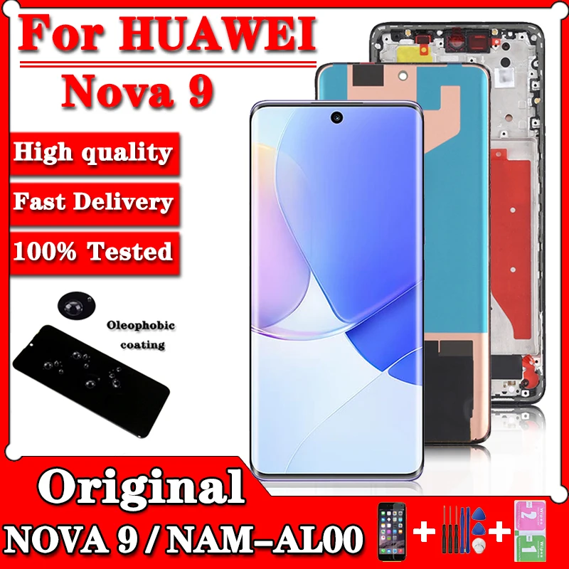 Original for Huawei Nova 9 LCD NAM AL00, NAM LX9 Display Touch Screen Digitizer Assembly For ...