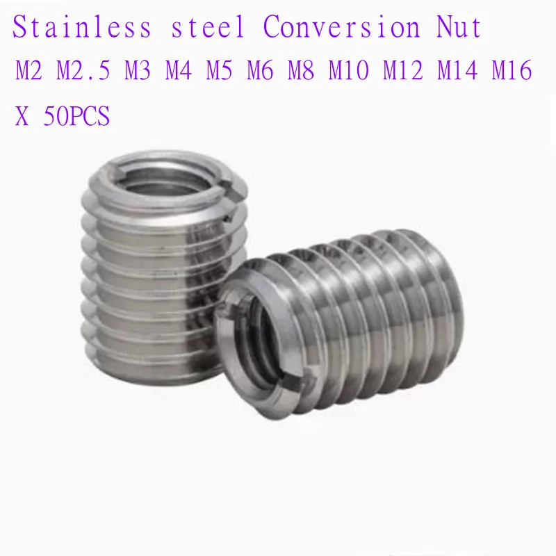 50pcs-M2-M2-5-M3-M4-M5-M6-stainless-steel-slotted-Inside-Outside-Thread ...