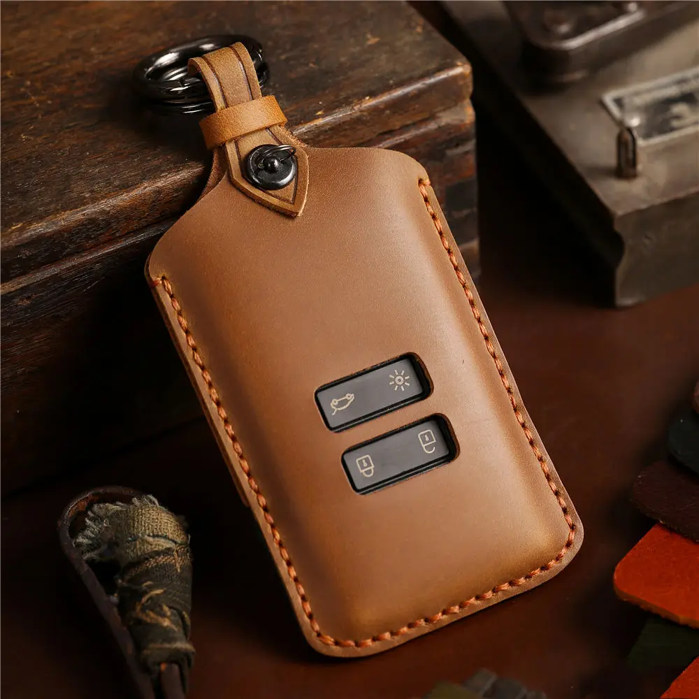Genuine-Leather-Car-Key-Case-Cover-Holder-For-Renault-Fluence-Duster ...