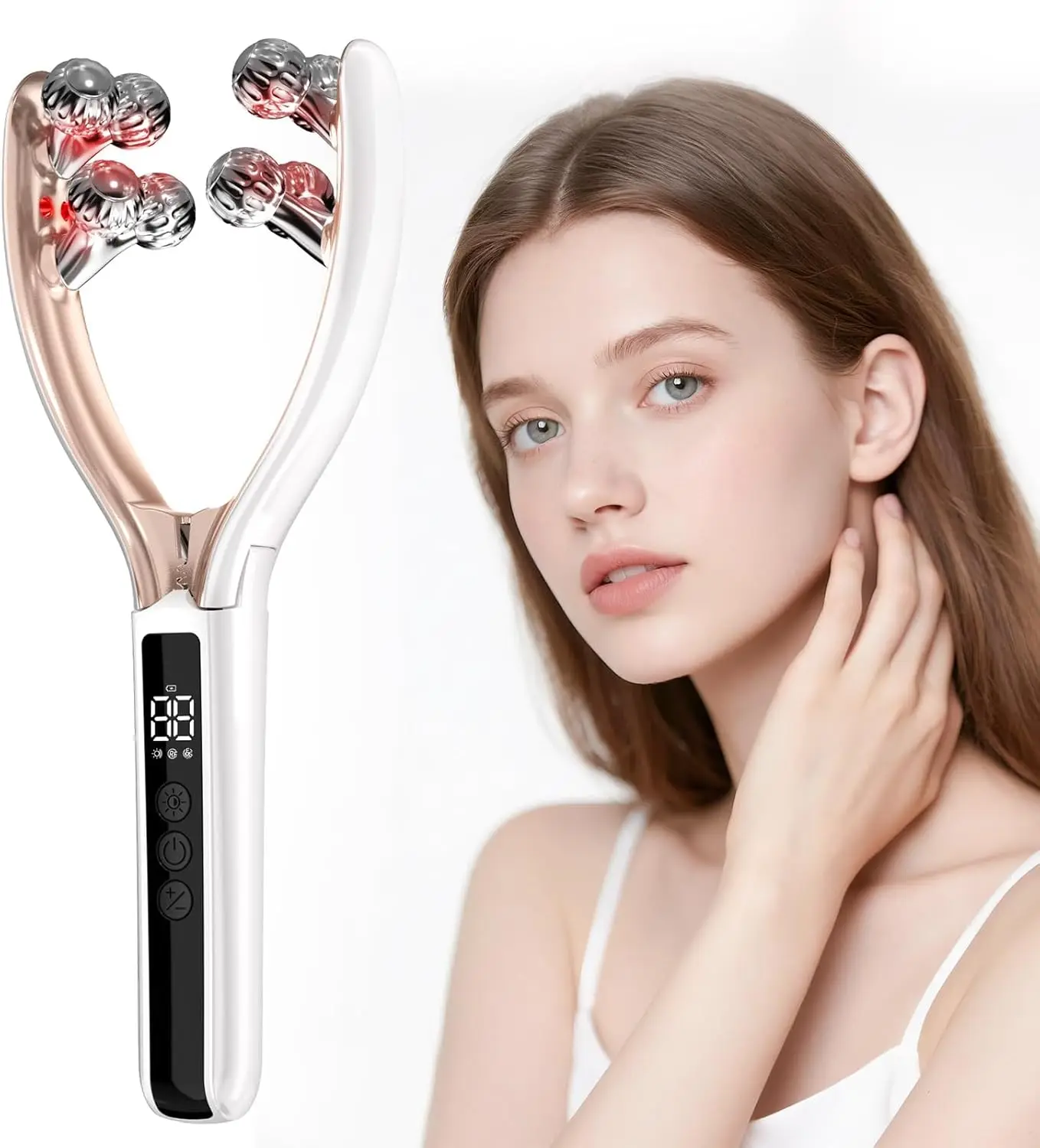 Facial Massager for Face and Neck V‑Shape Lifting Roller with ...