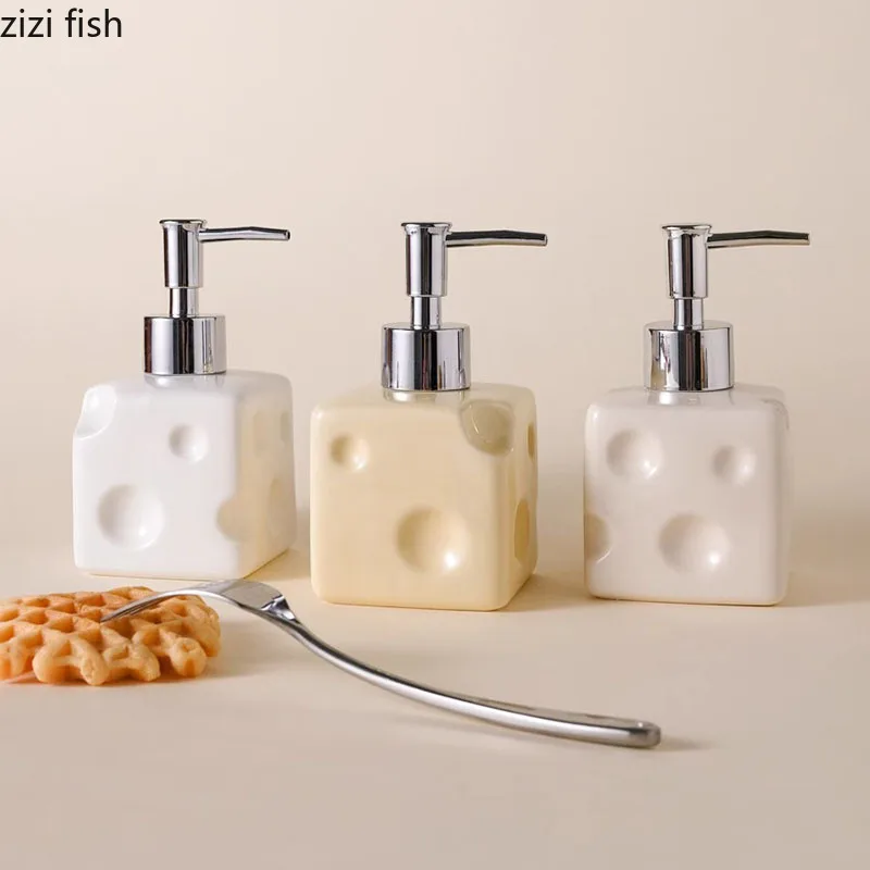 Creative-Cheese-Shaped-Ceramic-Lotion-Bottle-Bathroom-High-Beauty-Soap ...