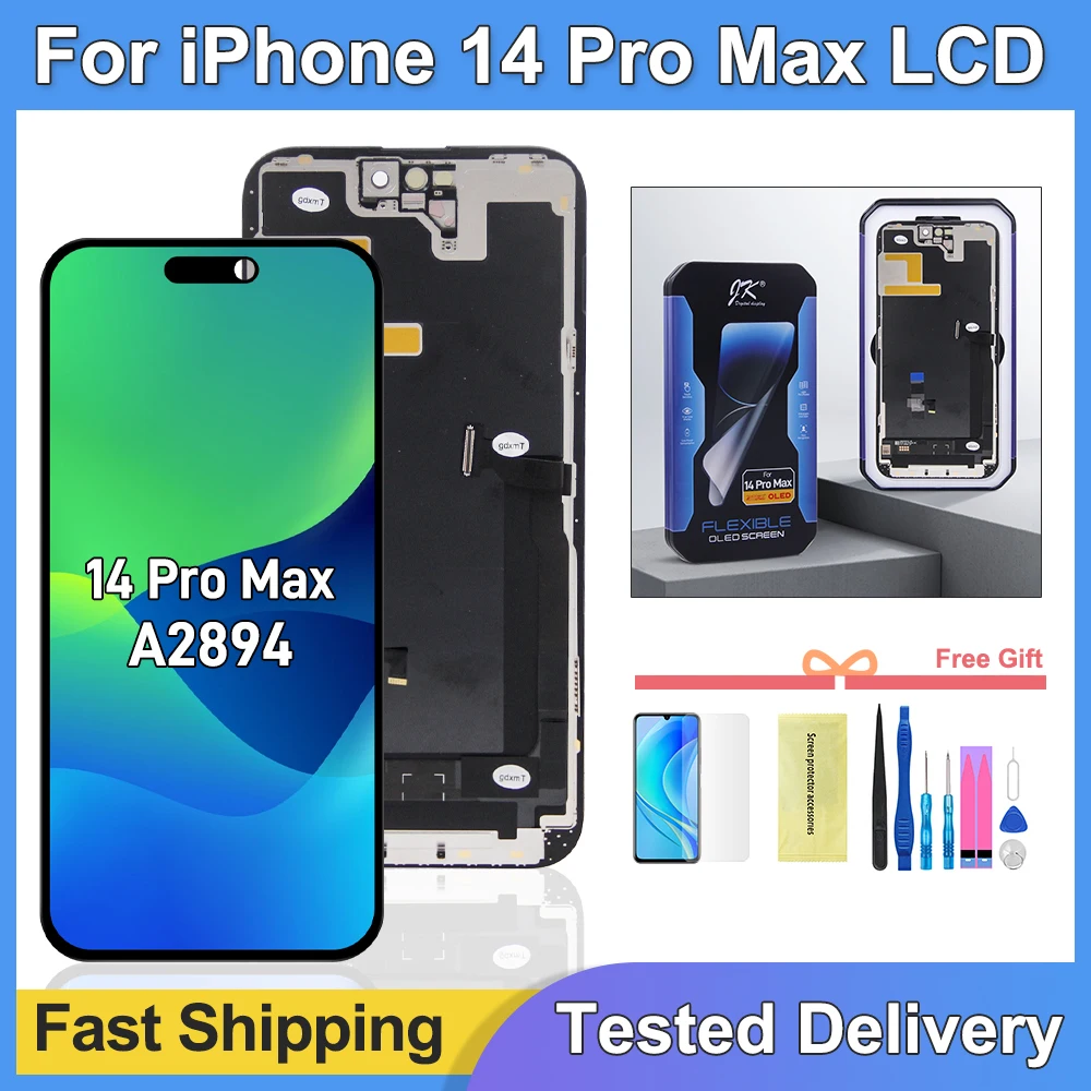 JK Soft OLED Display for iPhone 14 Pro Max LCD Screen Touch Digitizer ...