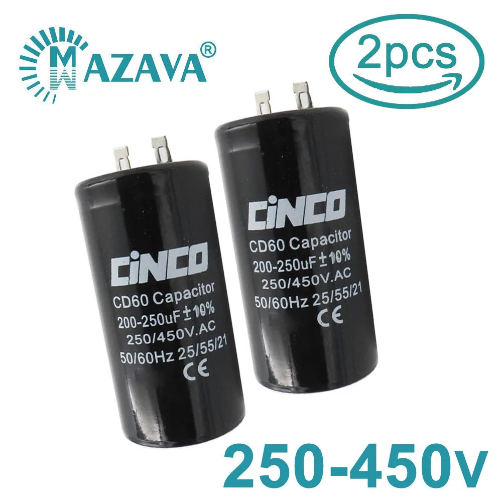 CINCO-2PCS-AC-Motor-Running-Starting-Capacitor-CD60-75-100-150-200-250 ...
