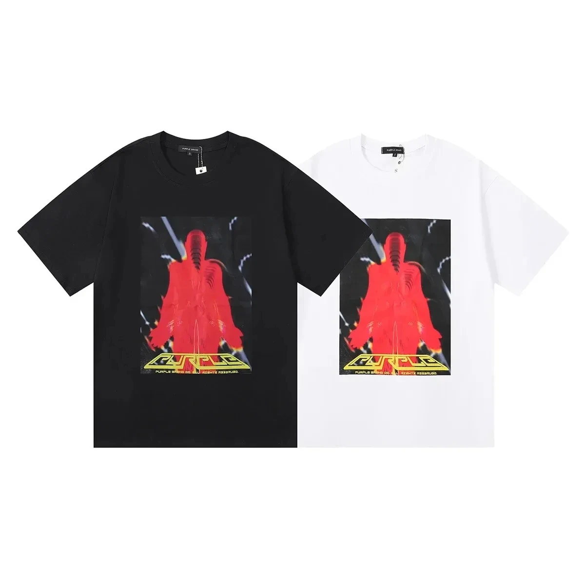 2024-New-Summer-Tide-Purple-Characters-Thermal-Imaging-Printing-Men ...