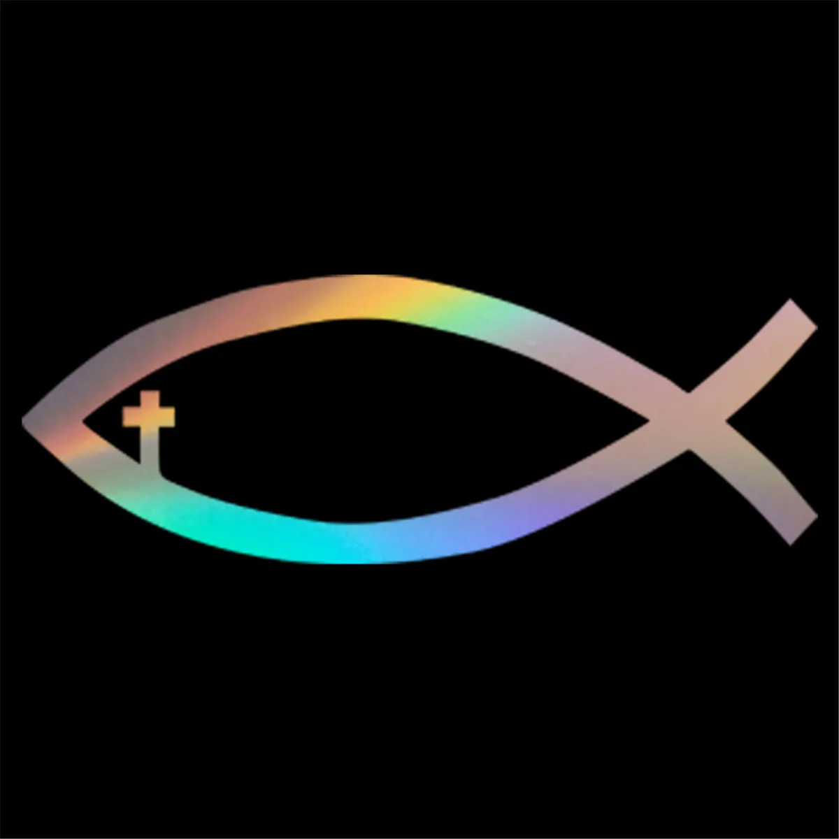 Jesus-Fish-Christian-Cross-Sticker-Vinyl-Decal-Car-Window-Wall-Bumper ...