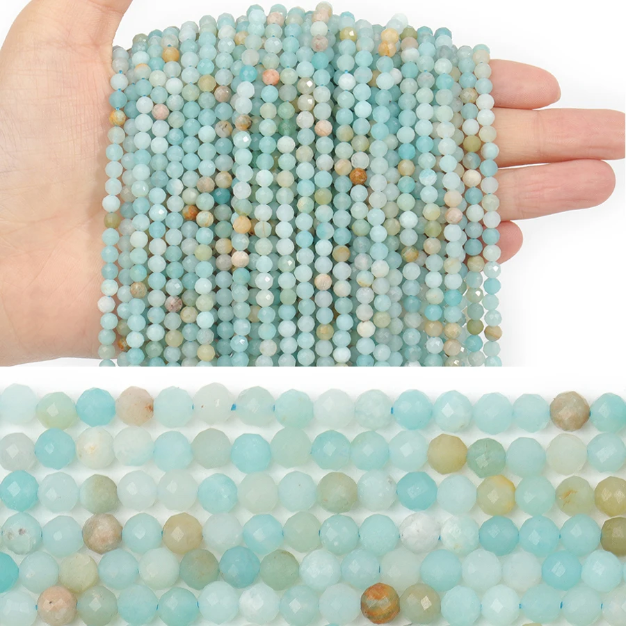 Cuentas-peque-as-de-amazonita-Natural-Cian-cuentas-sueltas-redondas ...