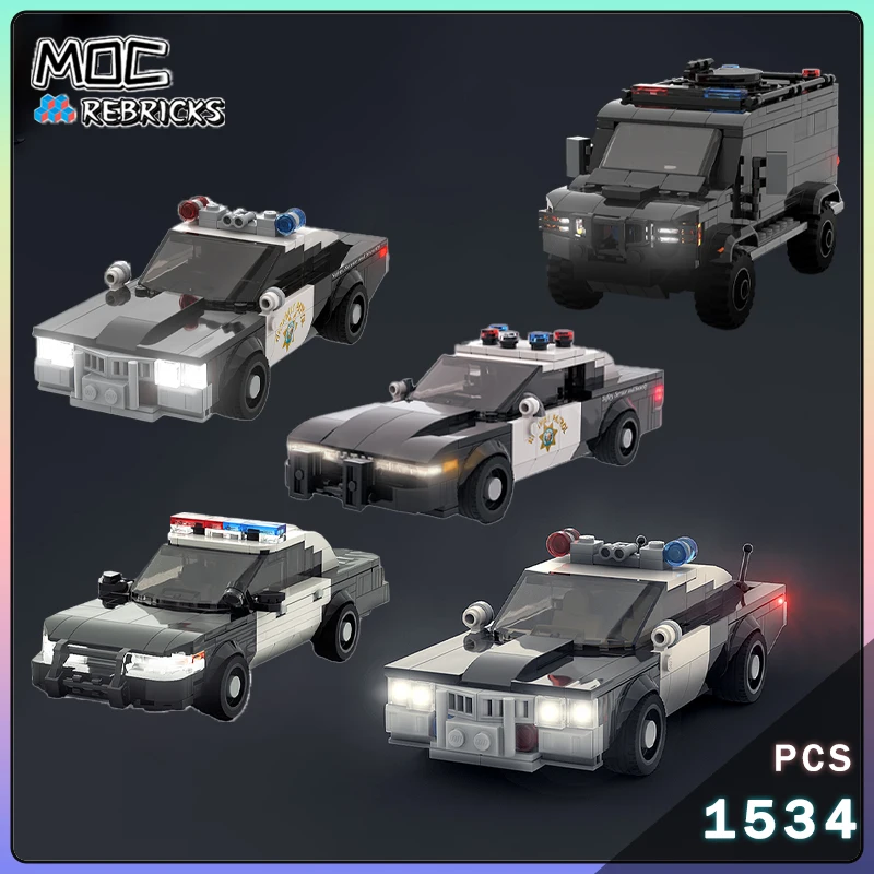 MOC Vintage Police Interceptor Car SWAT California Highway Patrol Truck ...