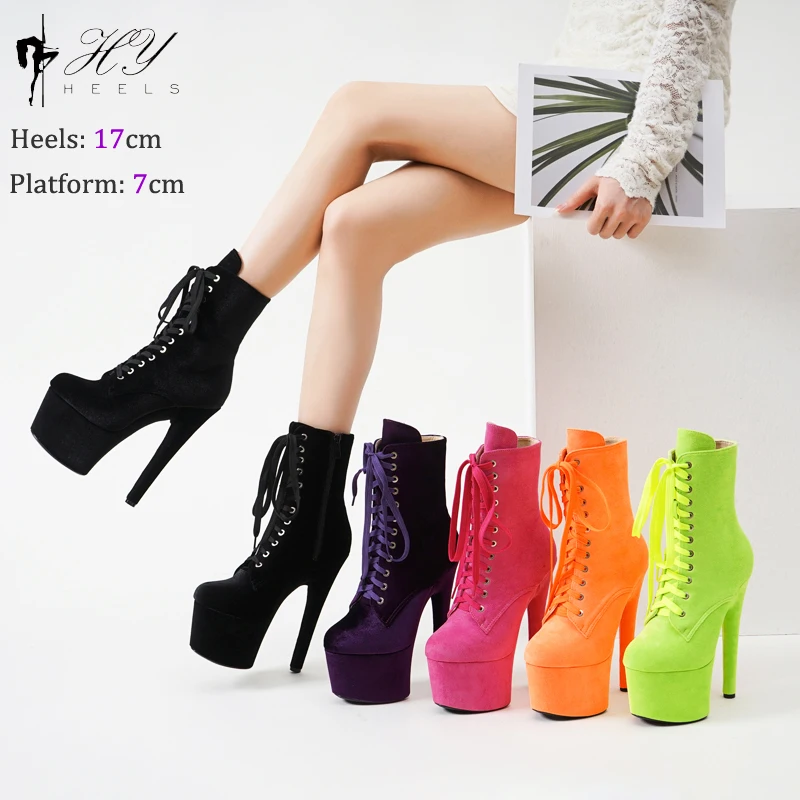 17cm-Pole-Dance-Shoes-Models-Catwalk-Faux-Suede-Heels-Stripper-Platform ...