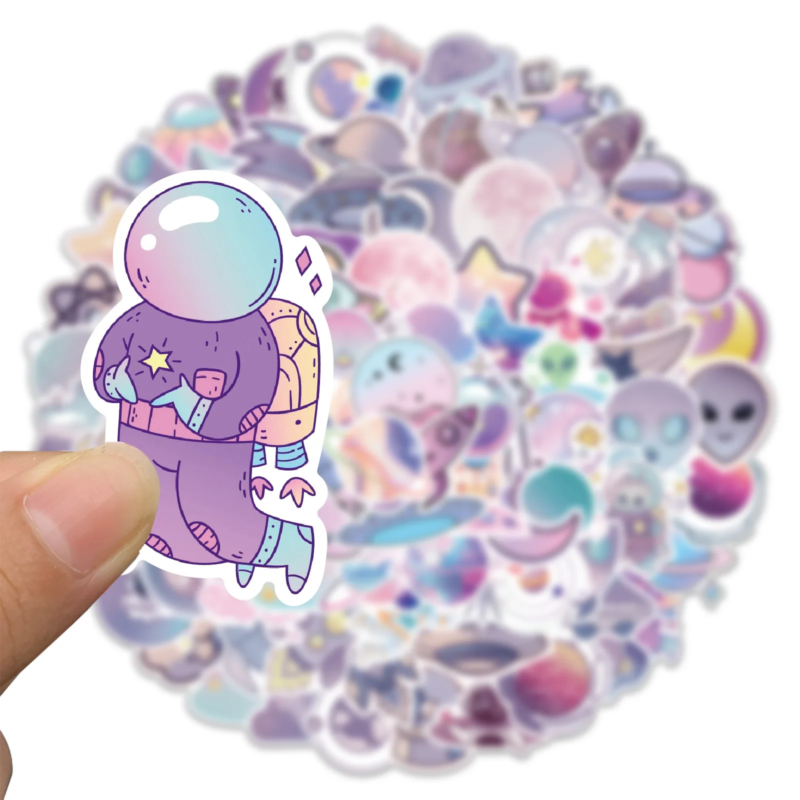 100PCS Purple Planet Waterproof Stickers Graffiti for DIY Wall ...