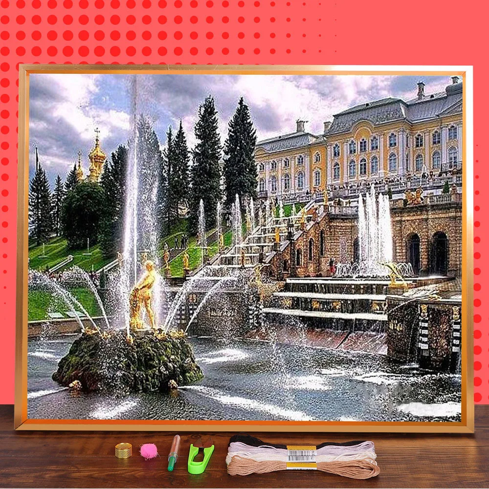 Saint-Petersburg-Printed-Canvas-11CT-Cross-Stitch-Kit-Embroidery-DMC ...