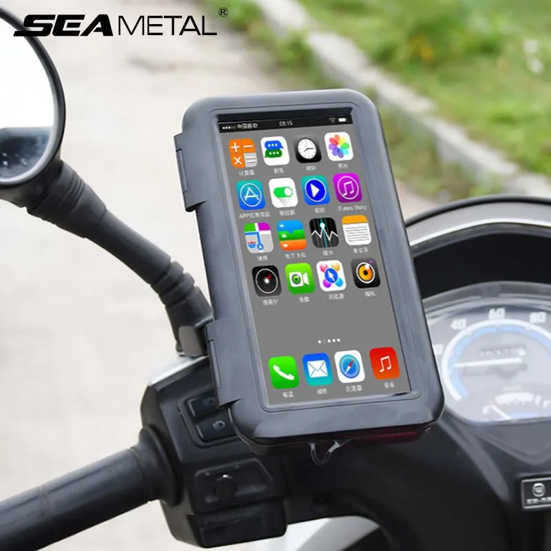 SEAMETAL Motorcycles Phone Holder Rearview Mirror Cellphone Stand ...