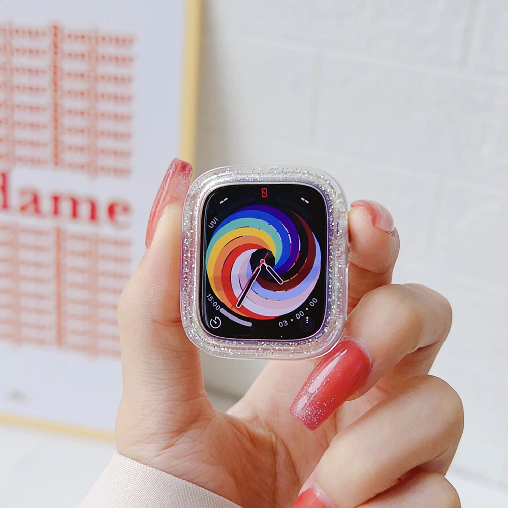 Glitter Clear Case For Apple Watch Series Ultra2 9 8 7 5 6 SE Ultra ...