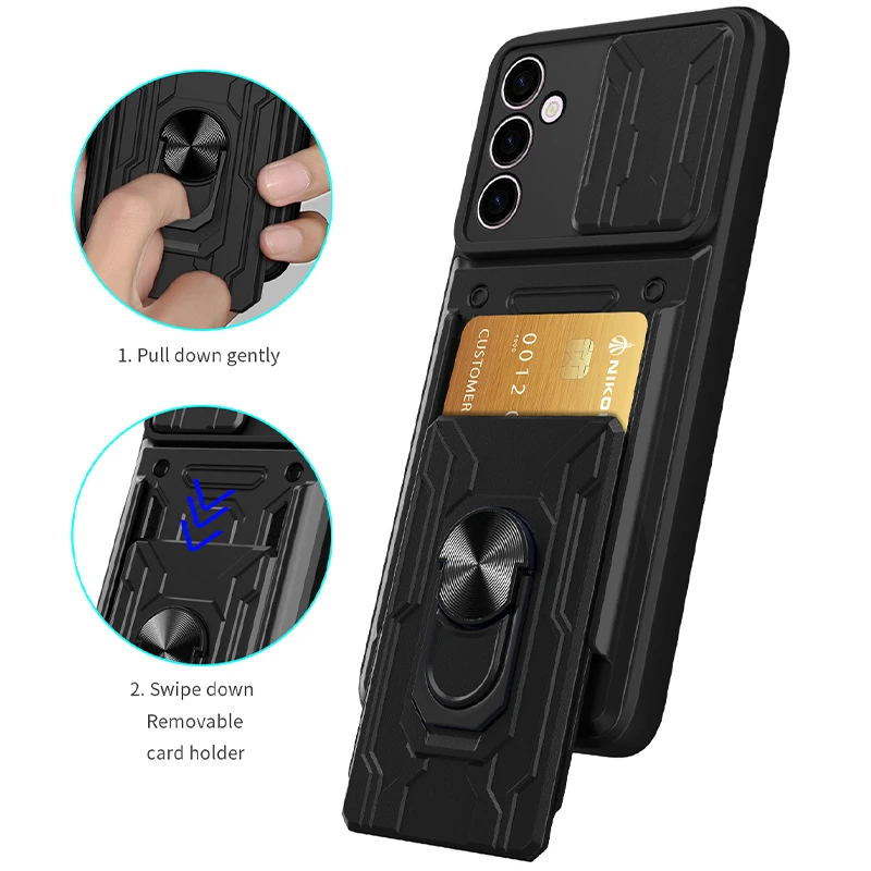 For-Samsung-Galaxy-A24-4G-Case-Magnetic-Holder-Card-Slot-Phone-Case-for ...