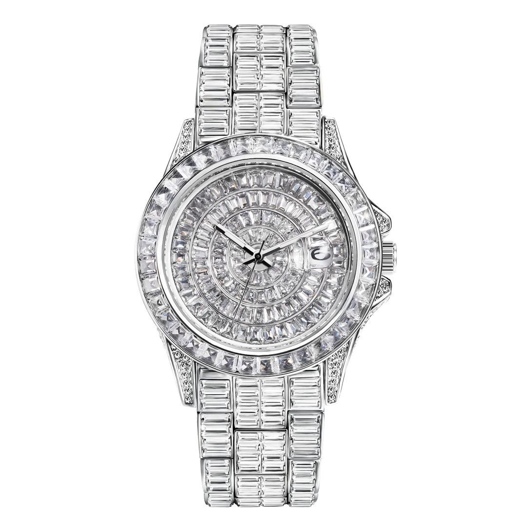 Luxury-Diamond-Watches-For-Men-Fashion-Stainless-Steel-Silver-Quartz ...