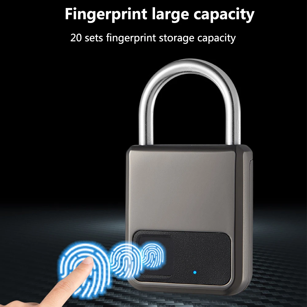 Keyless-USB-Charging-Door-Lock-Fingerprint-Smart-Padlock-Quickly-Unlock ...