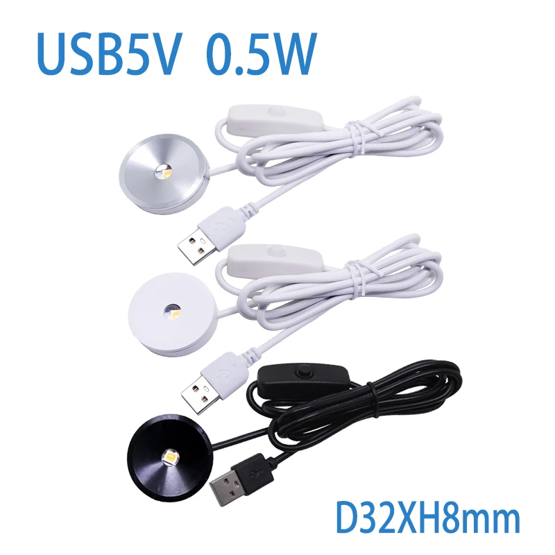 Usb 5V 0.5W Slim 8mm LED Spotlight Home Mini Focus Under Counter ...