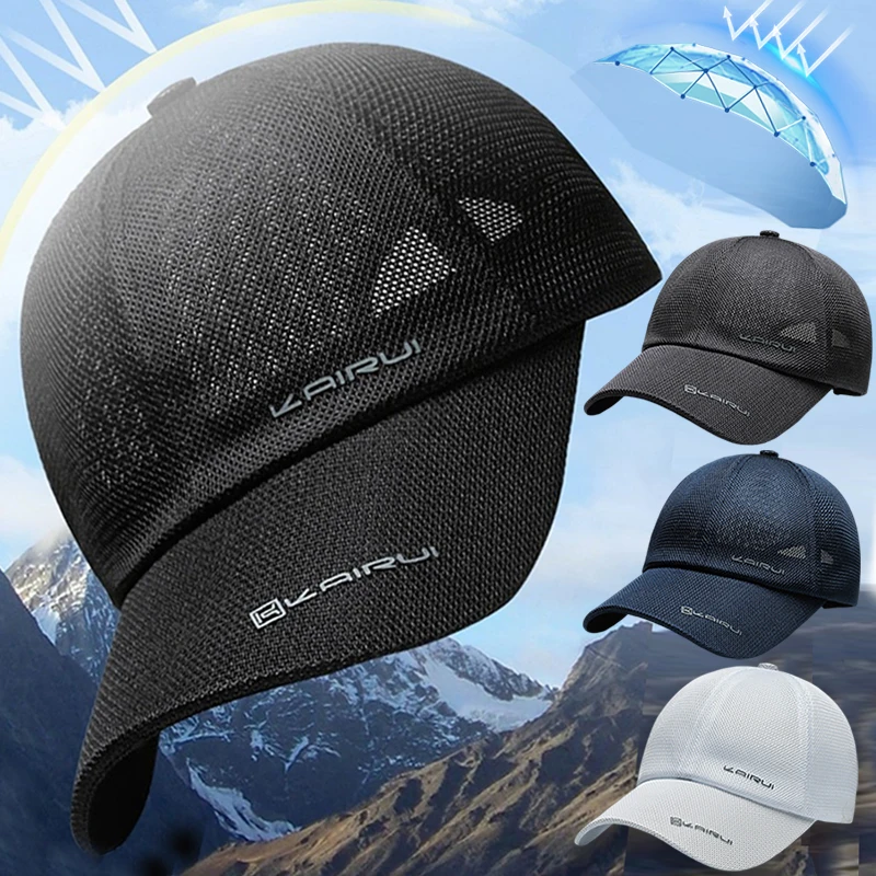 Summer-Women-Men-Mesh-Baseball-Cap-Brim-Patchwork-Snapback-Label-Stick ...