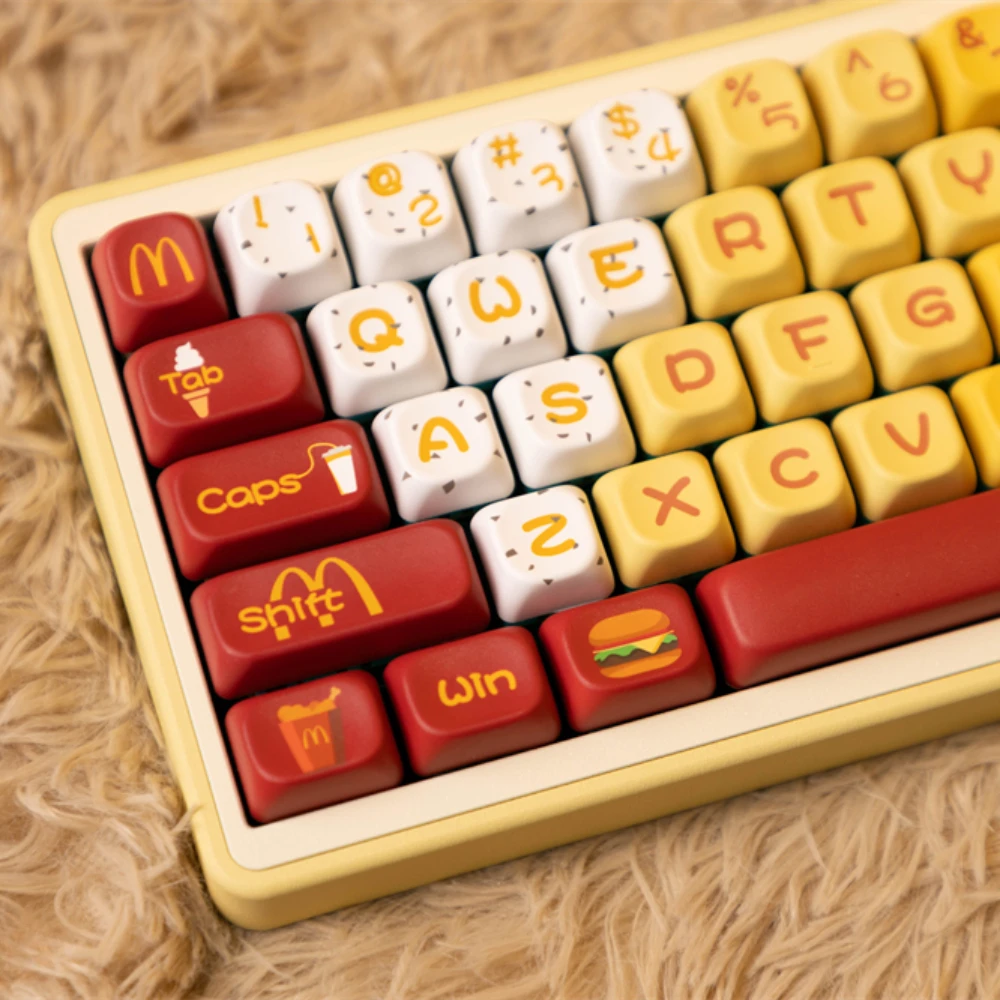 ECHOME-Mcdonalds-Theme-Keycap-Set-PBT-Custom-Cute-Red-Keyboard-Cap ...