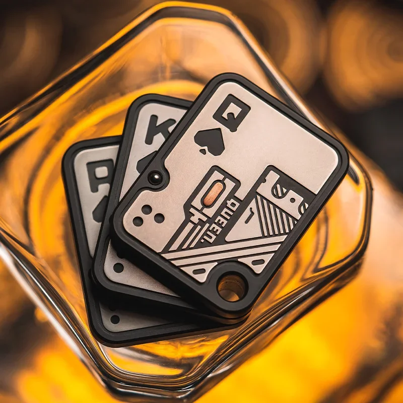 Fidget Gyro Edc 3.0 Poker Push Card Three-layer Slap Card Coin Adult ...