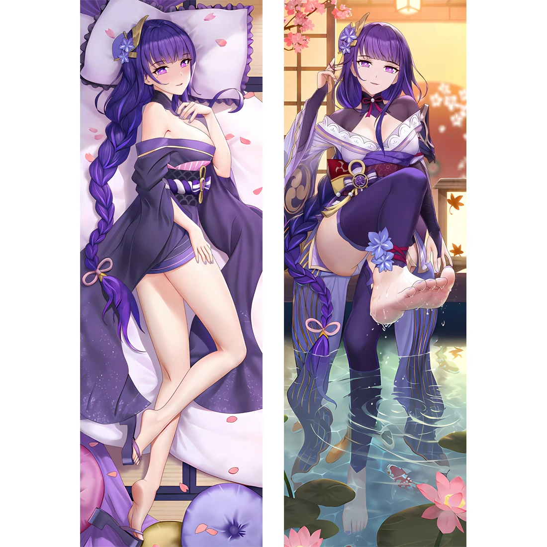 Genshin Impact Raiden Shogun Beelzebul Dakimakura Cosplay Pillow Case ...
