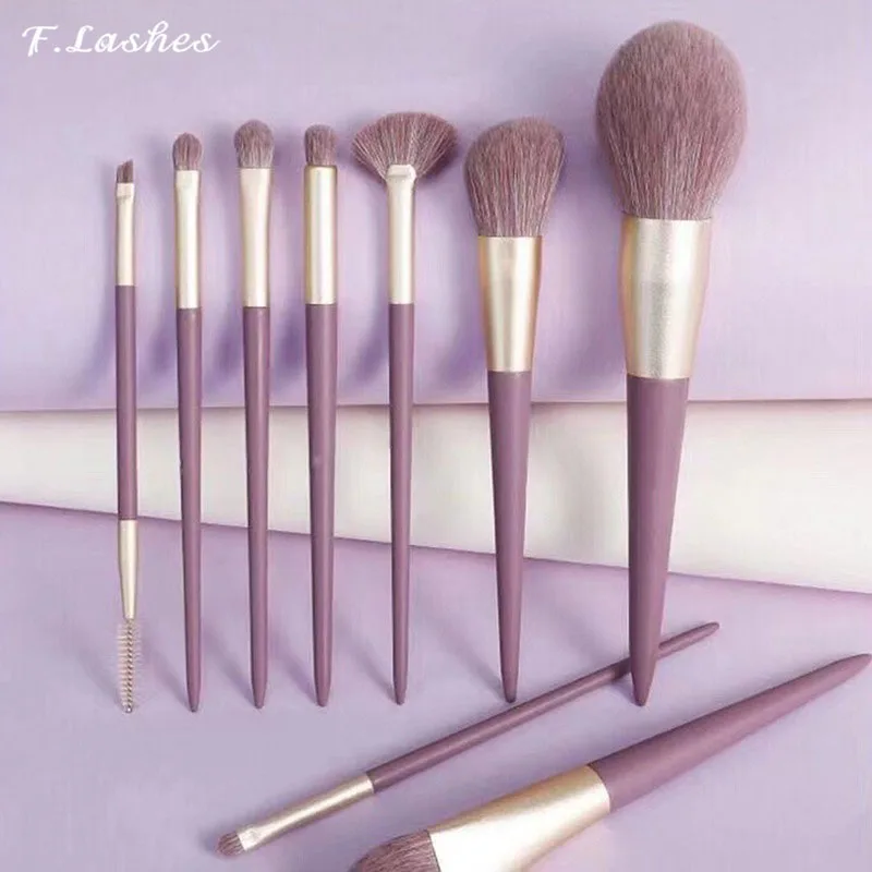 9Pcs-Cute-Makeup-Brushes-Set-Purple-Soft-Eyeshadow-Eyebrow-Brush ...