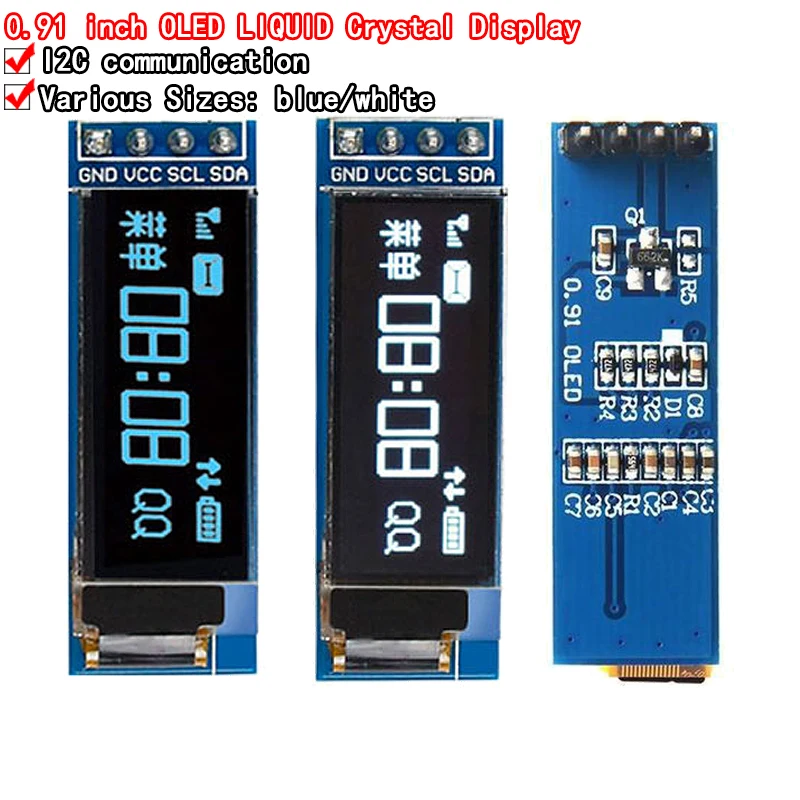 Modulo-display-OLED-da-0-91-pollici-Display-LED-LCD-OLED-bianco-blu-128 ...