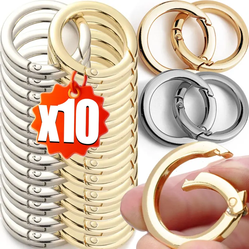 2-10Pcs/lot Spring Gate O Ring Openable Keyring Key Leather Bag Handbag ...