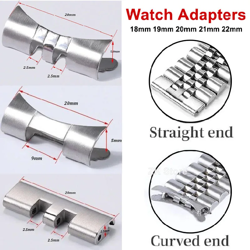 18-19-20-21-22mm-Stainless-Steel-Strap-Connectors-for-Oyster-Jubilee ...